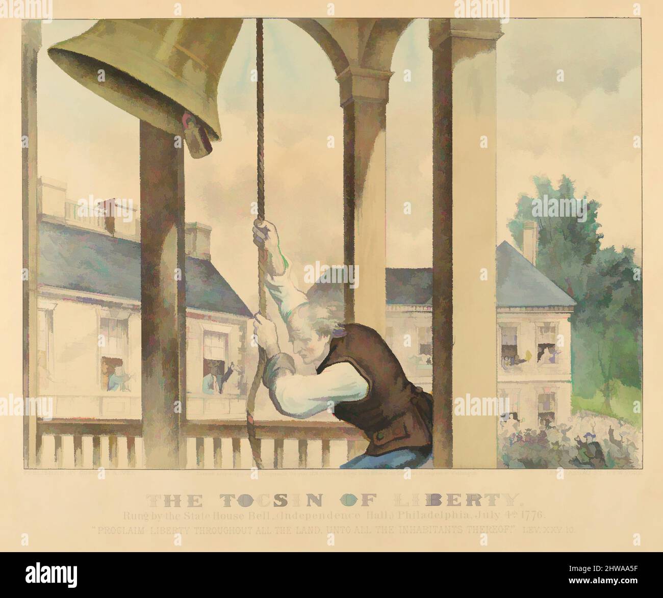 Art inspired by Drawings and Prints, Print, The Tocsin of Liberty–Rung ...