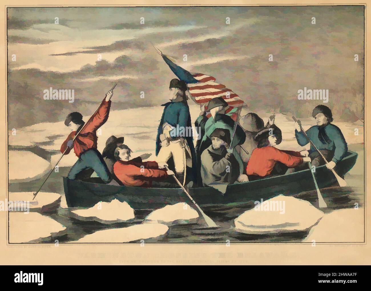 Art inspired by Drawings and Prints, Print, Washington Crossing the ...
