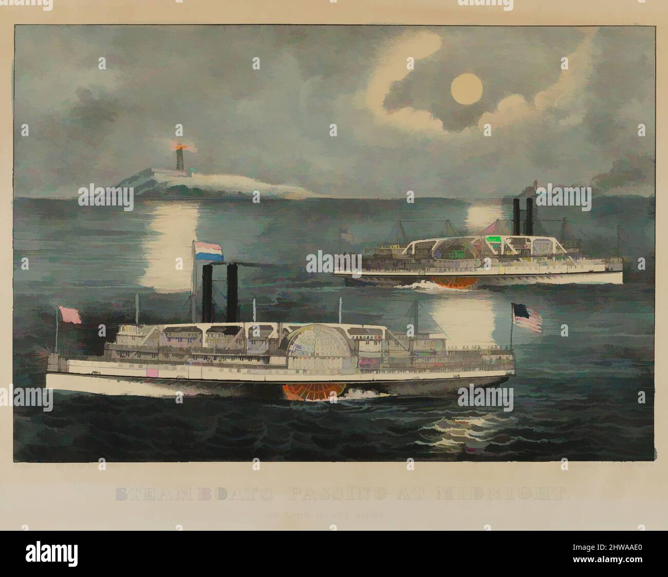 Art inspired by Drawings and Prints, Print, Steamboats Passing at ...