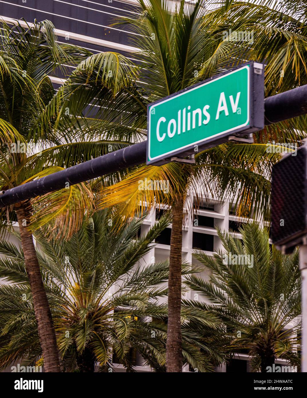 Famous Collins Av - street sign in Miami Beach Stock Photo - Alamy