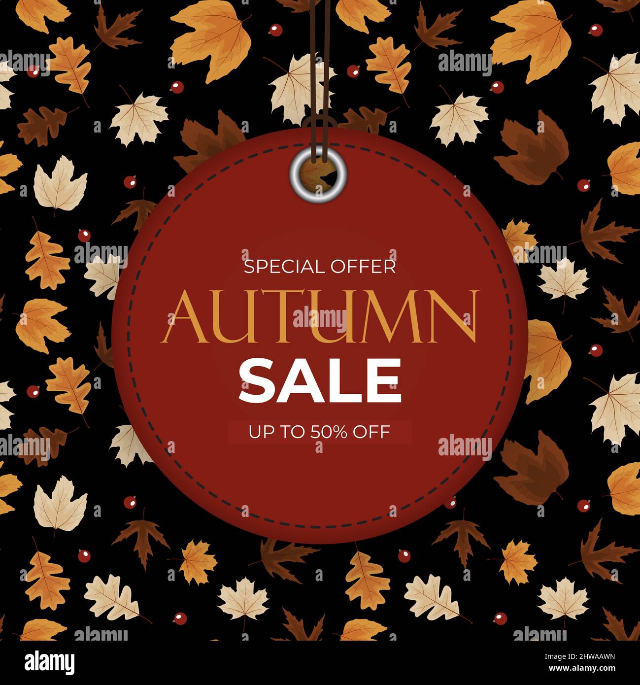 Autumn sale background with falling leaves. Can be used as story post ...