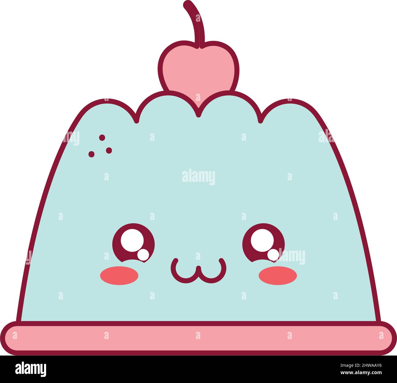 blue kawaii cake Stock Vector Image & Art - Alamy