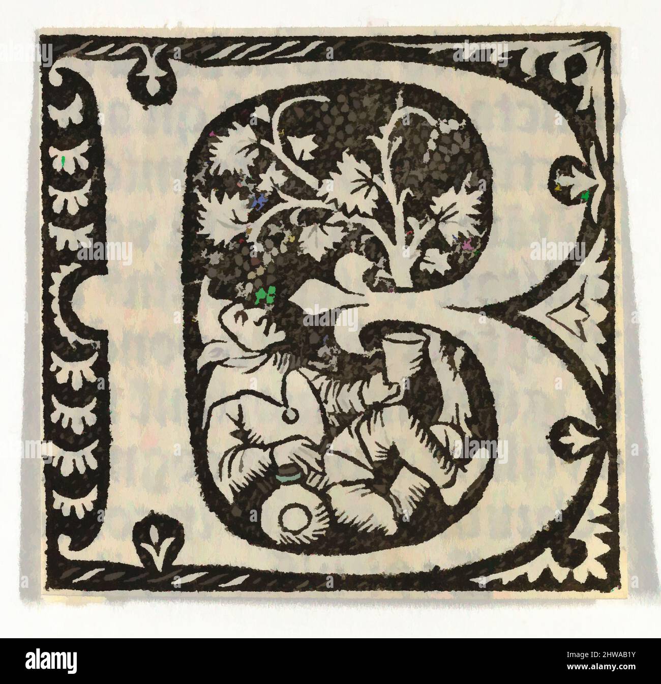 Art inspired by Drawings and Prints, Print, Decorated Roman alphabet ...