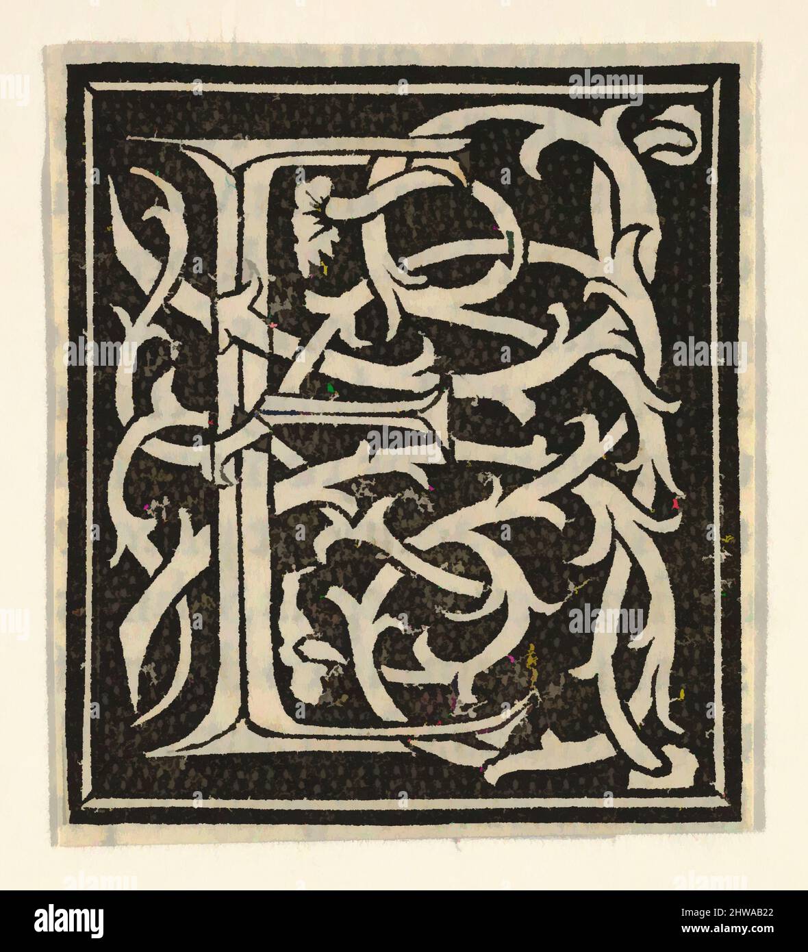Art inspired by Drawings and Prints, Print, Initial letter E on ...
