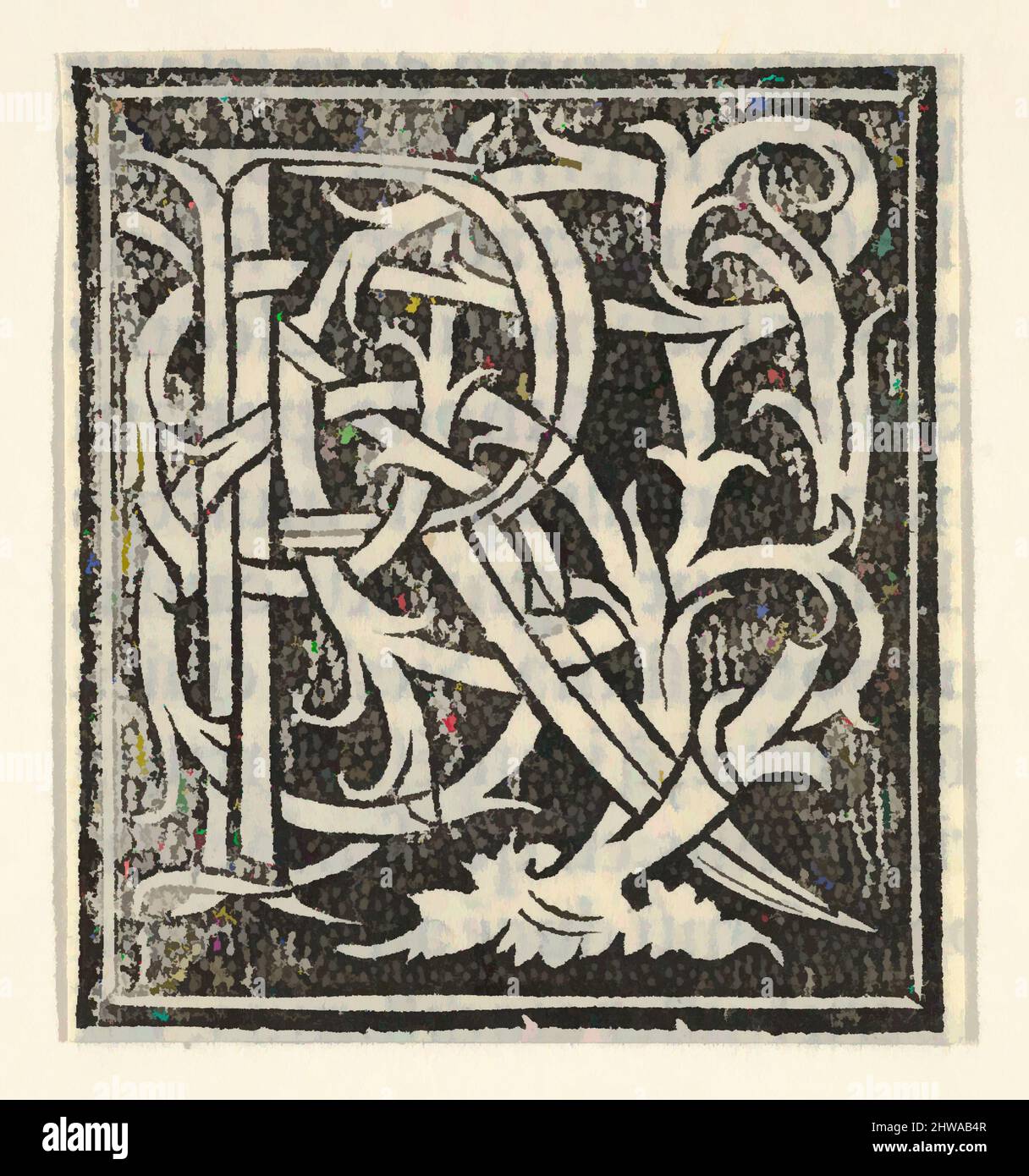 Art inspired by Drawings and Prints, Print, Initial letter R on ...