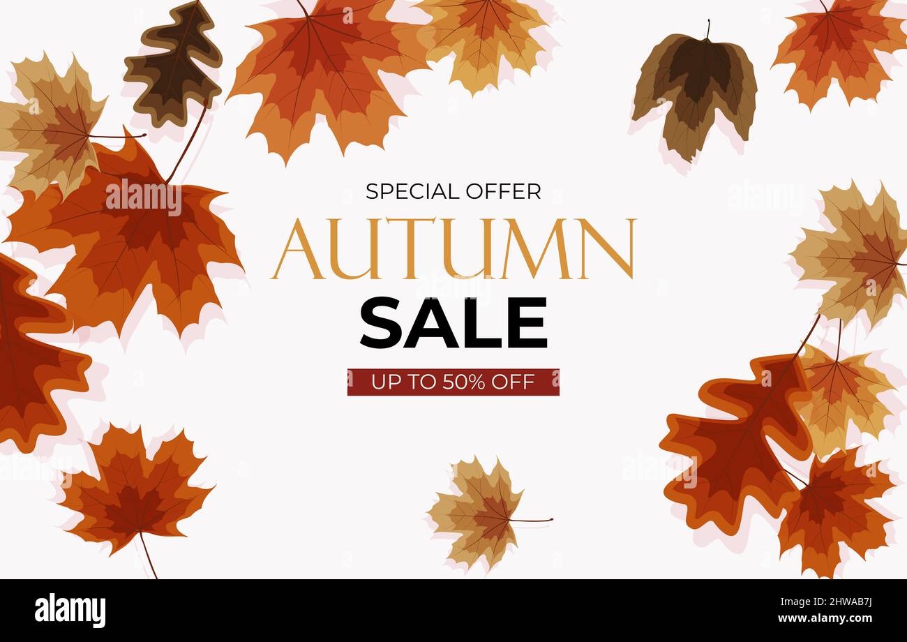 Autumn sale background with falling leaves. Can be used as story post ...