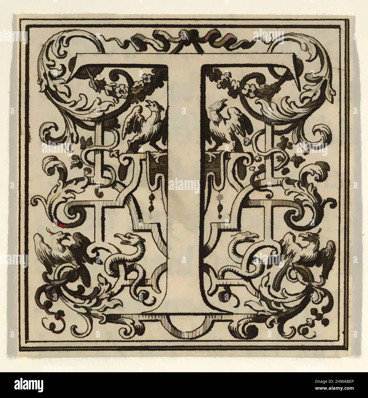 Art inspired by Drawings and Prints, Print, Roman Alphabet letter T ...