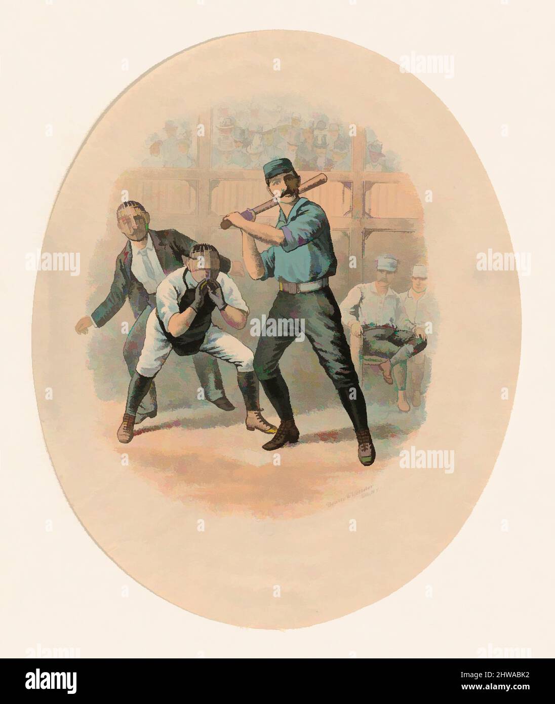 Art inspired by Drawings and Prints, Print, Baseball Scene ...