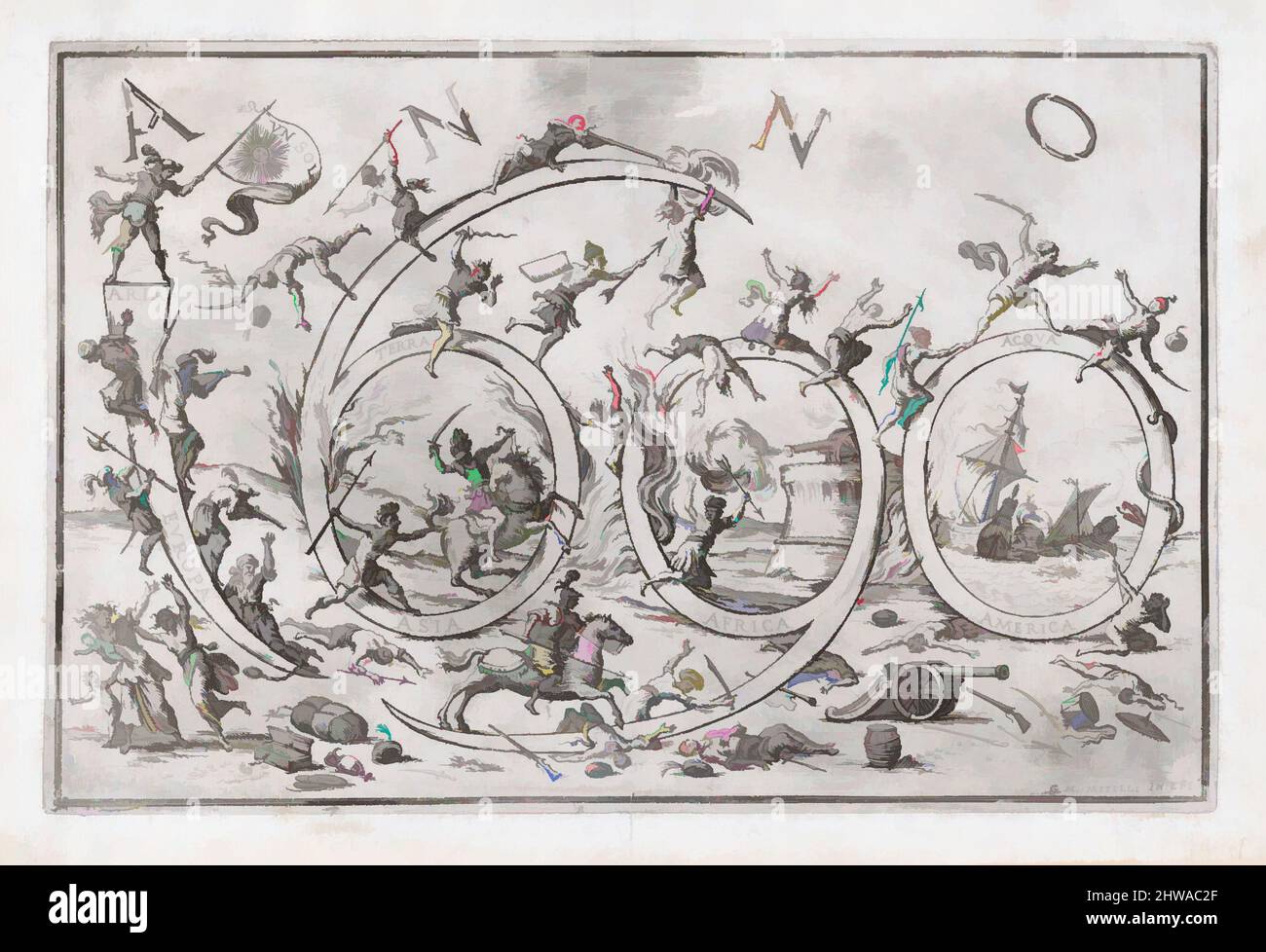 Art inspired by Drawings and Prints, Print, 'Anno 1690' (the Year 1690 ...