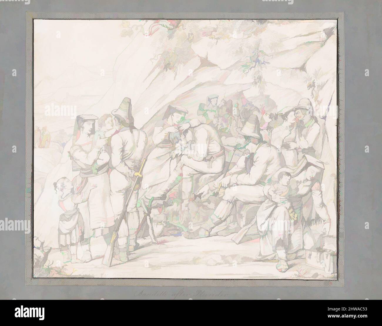 Art inspired by Drawings and Prints, Drawing, A Group of Roman Bandits ...