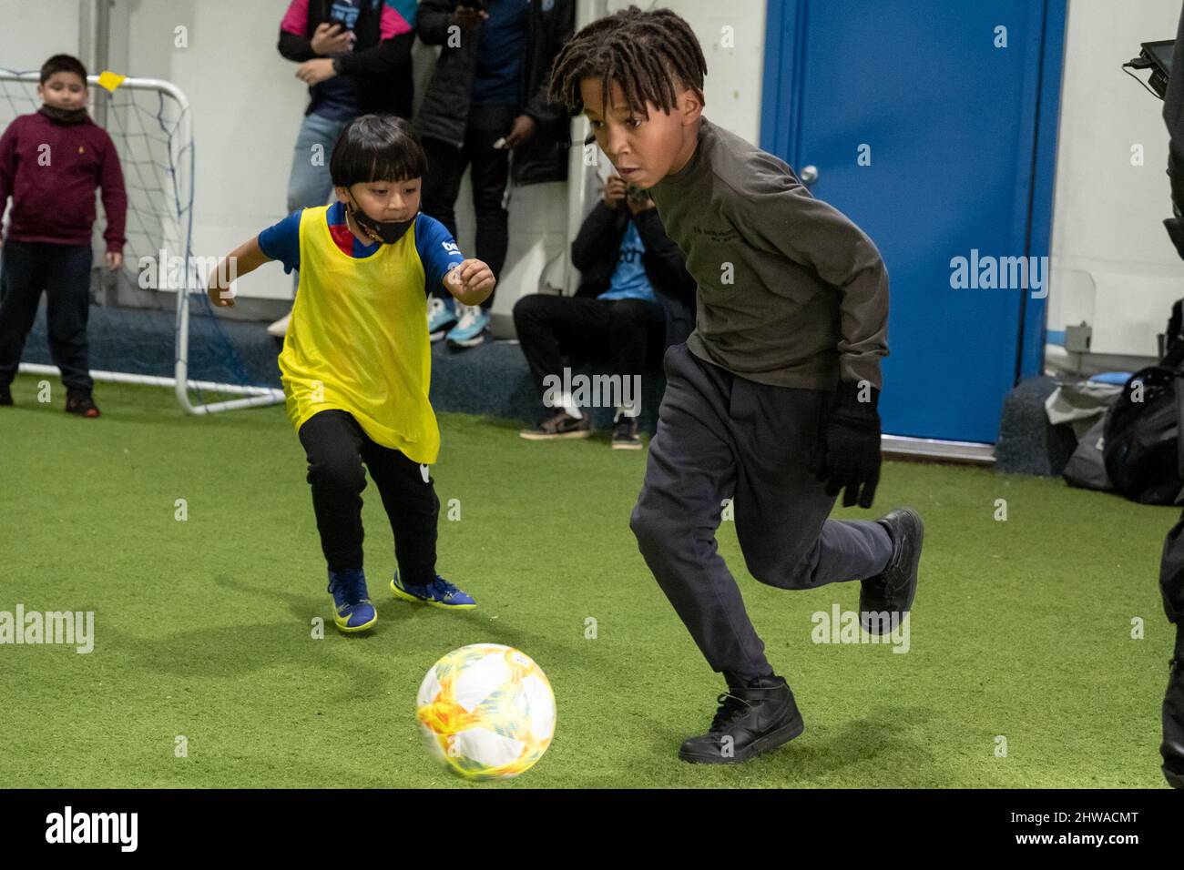 New York, USA. 04th Mar, 2022. PS 72 Lexington Academy students show ...