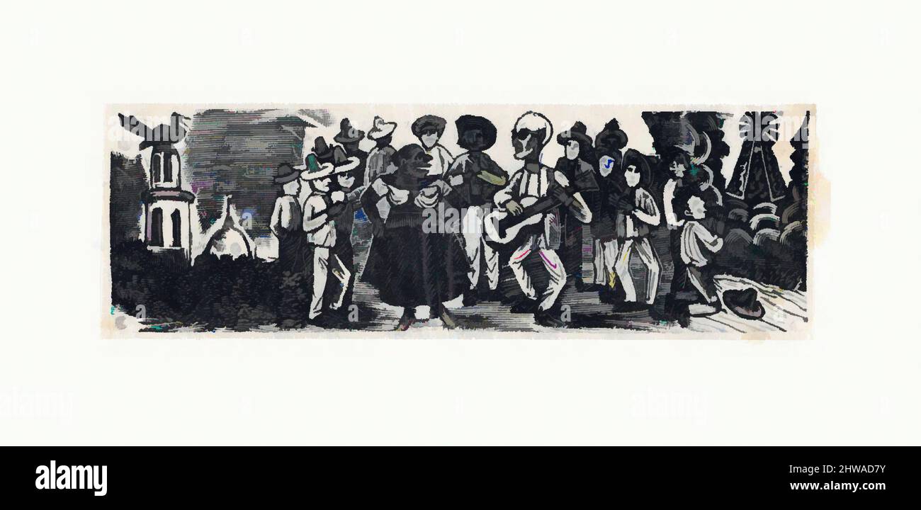 Art inspired by Drawings and Prints, Print, A man playing a guitar ...