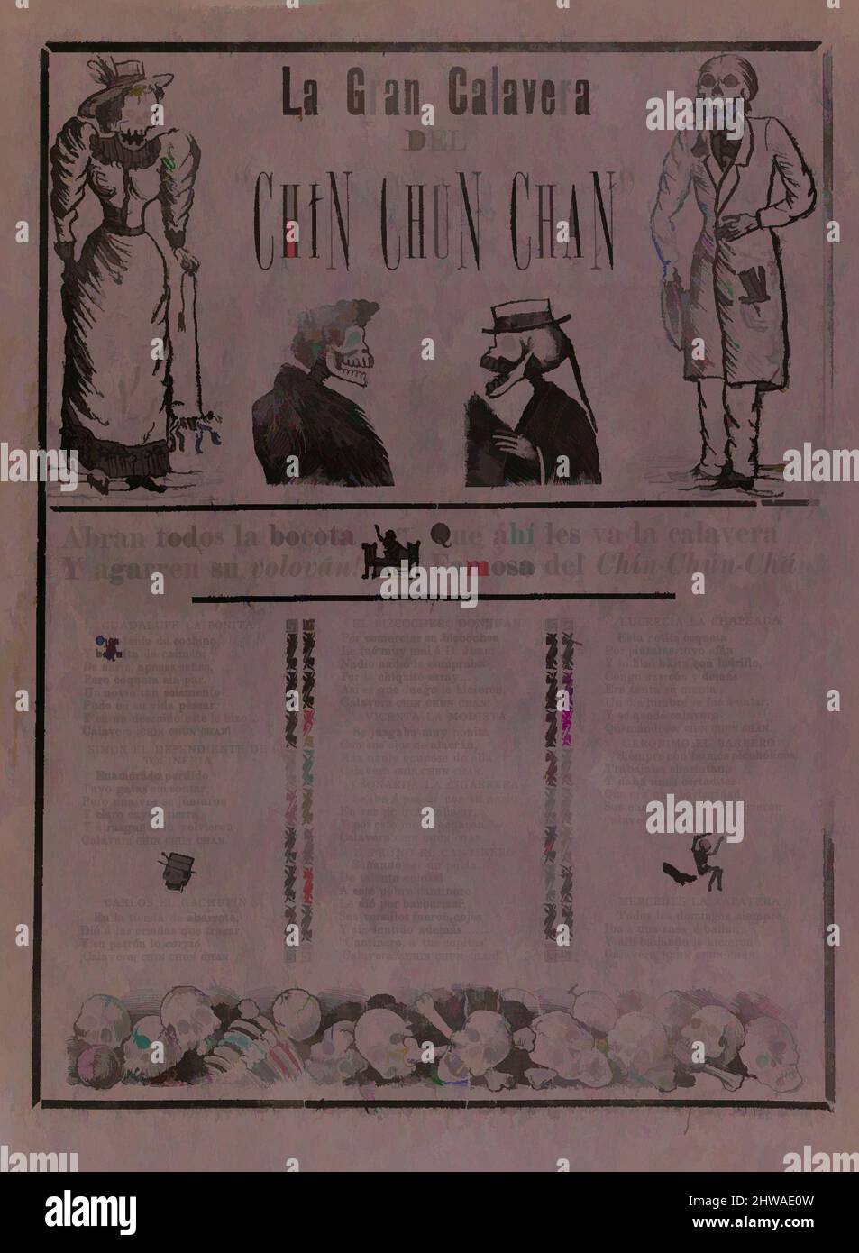 Art inspired by Broadsheet relating to the great calavera of the Chin ...