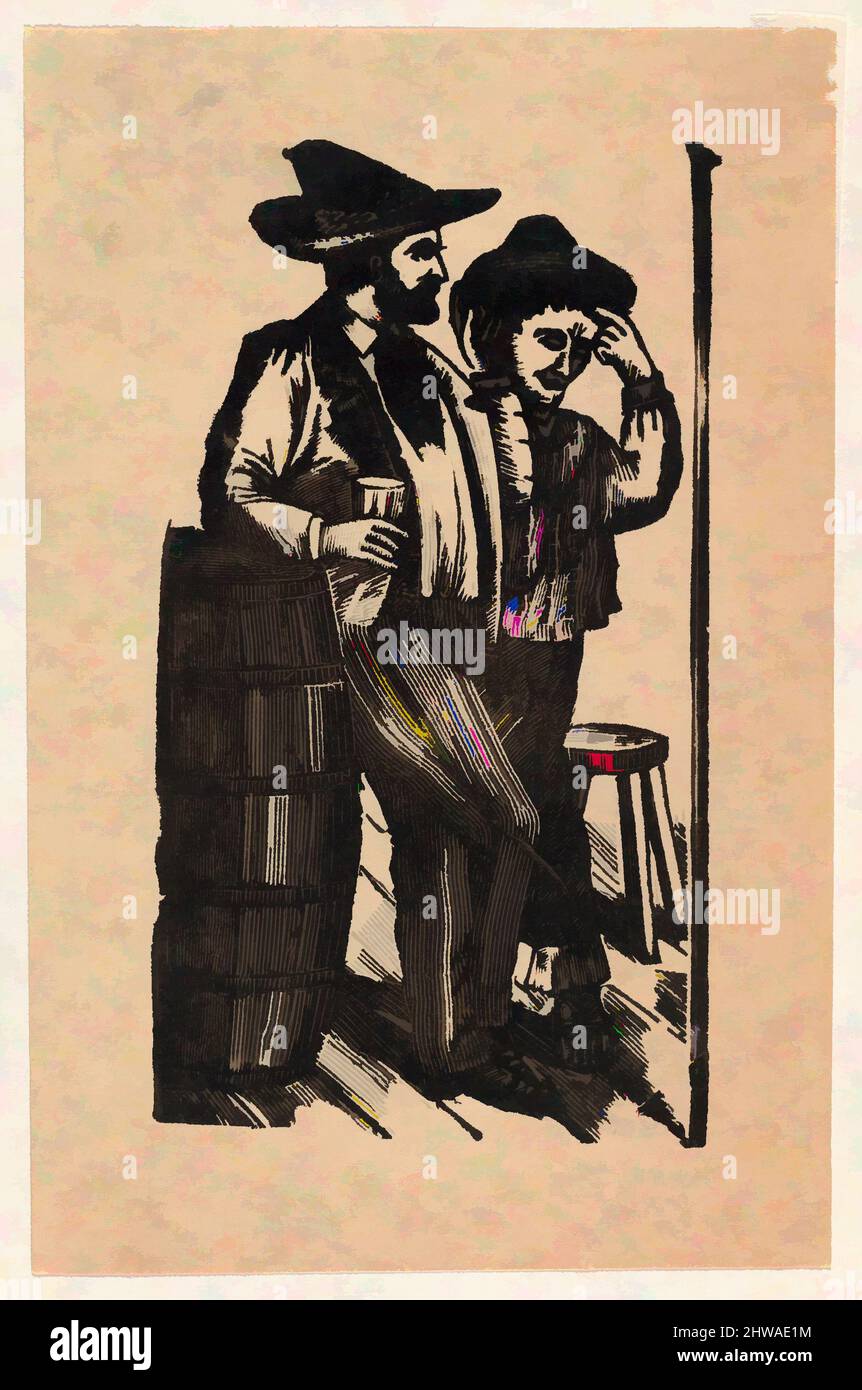 Art inspired by Two men leaning on a barrel and drinking, ? José ...