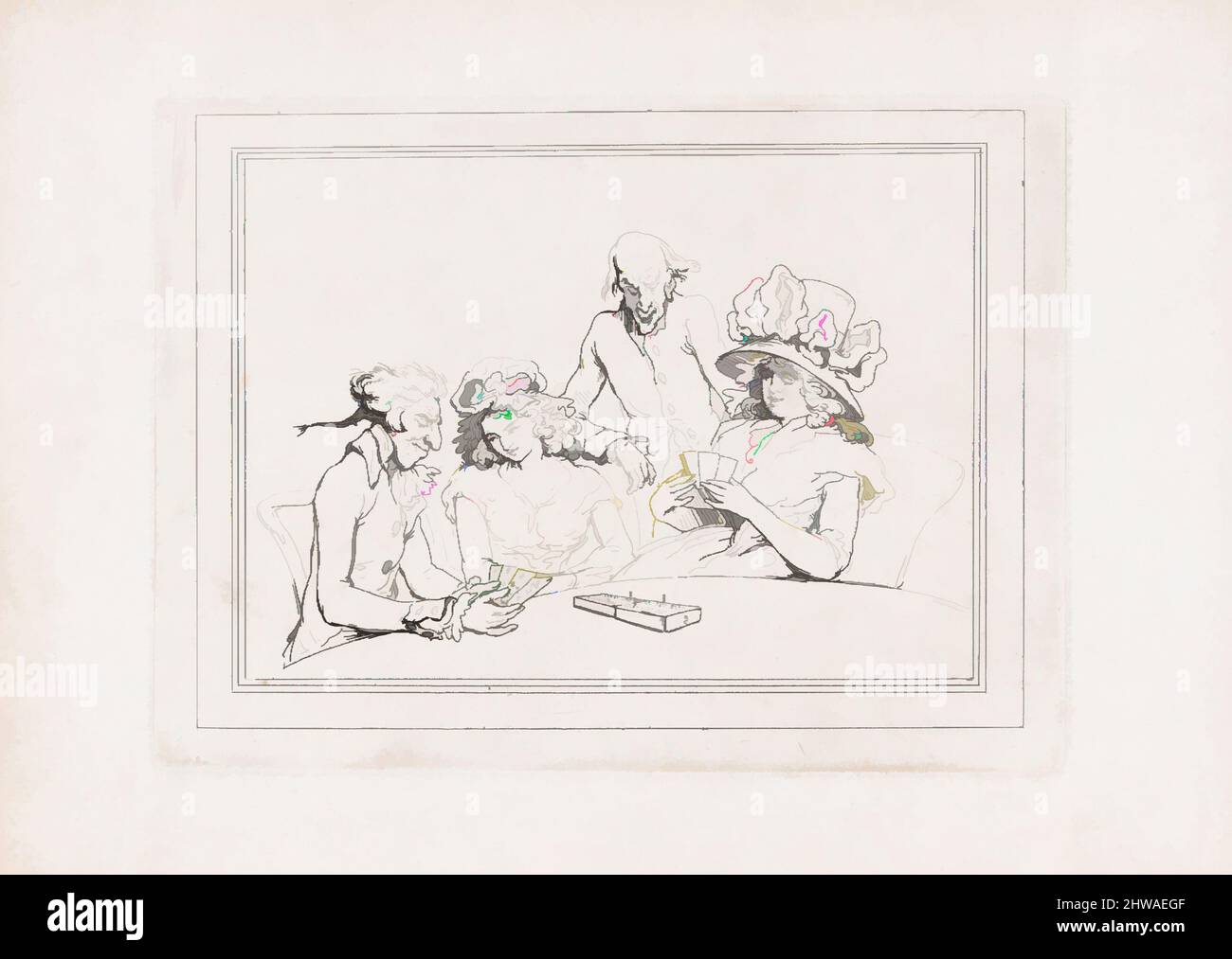 Art inspired by Drawings and Prints, Print, Game at Cribbage, Artist ...