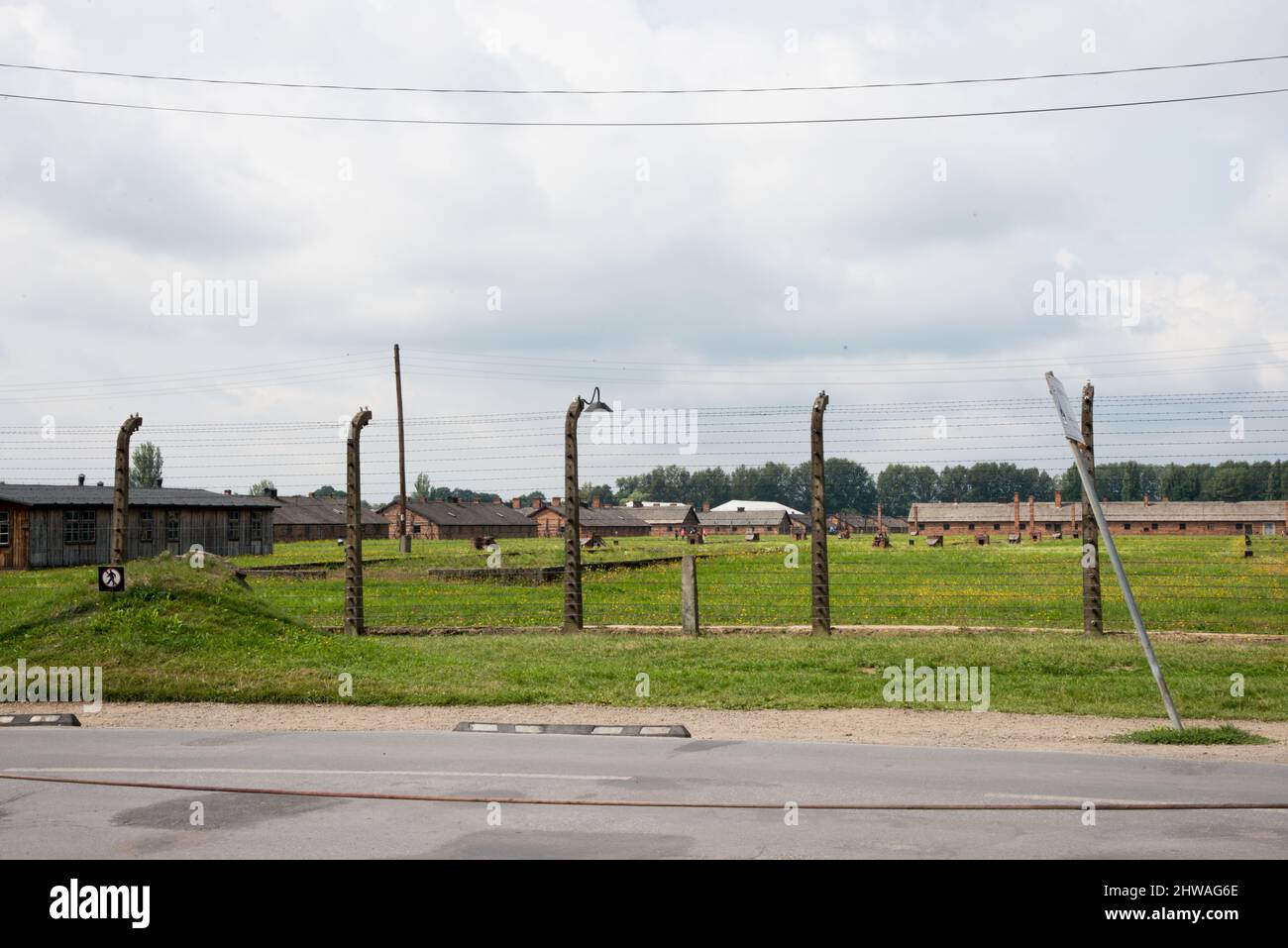 Fence around the Auschwitz Birkenau, a concentration and extermination ...