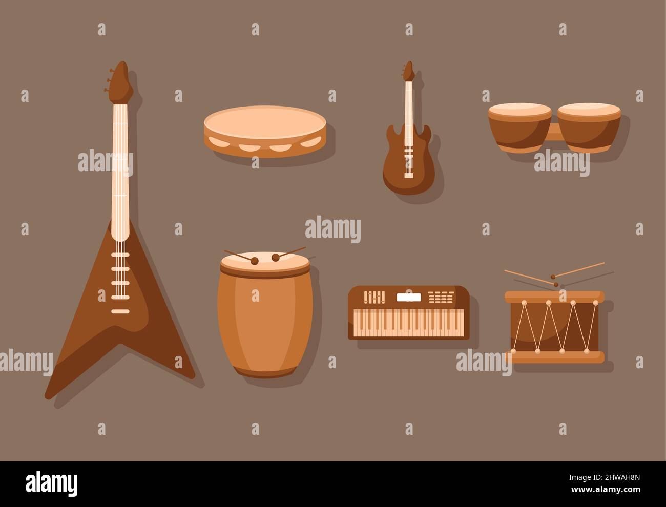 seven music instruments Stock Vector Image & Art - Alamy