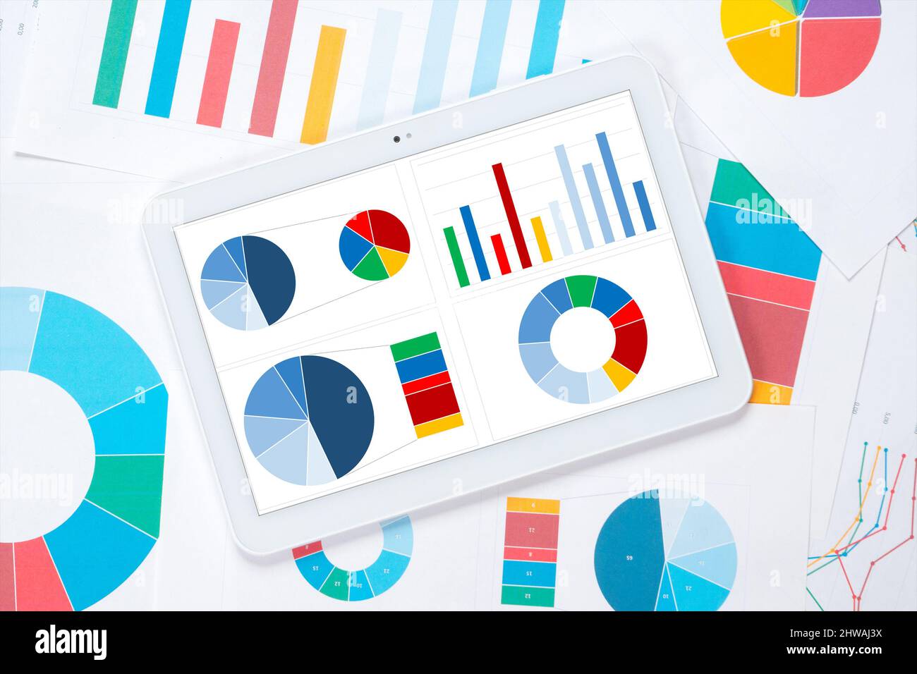 tablet colorful dashboard with colorful background Stock Photo - Alamy