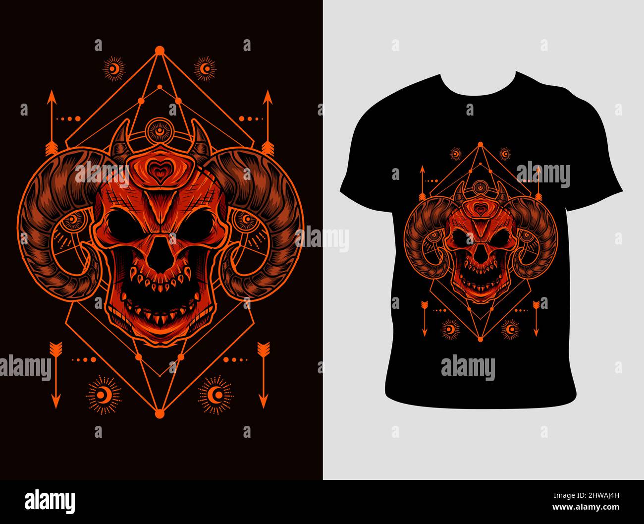 Devil head mask ancient Stock Vector Images - Alamy