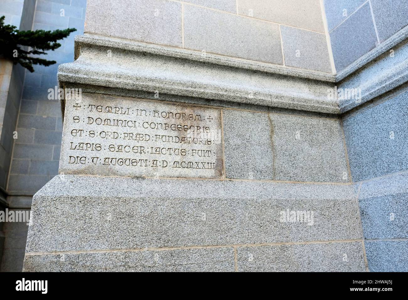 St. Dominic's Church cornerstone written in Latin in San Francisco ...