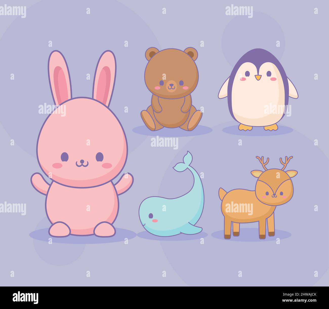 five cute animals Stock Vector Image & Art - Alamy