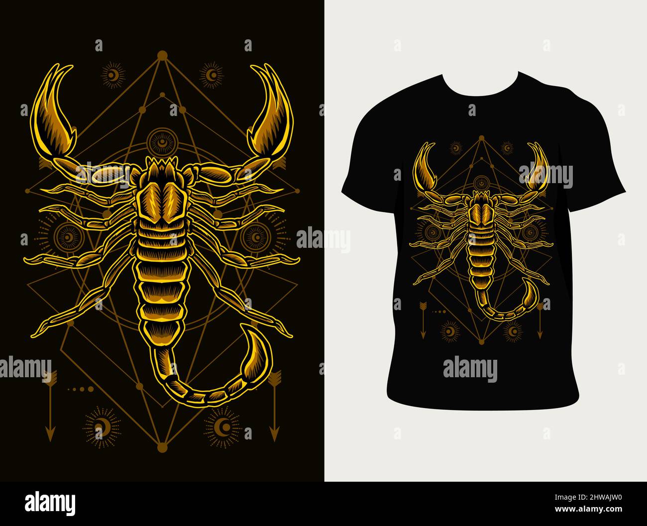 illustration vector scorpion with sacred geometry Stock Vector Image ...
