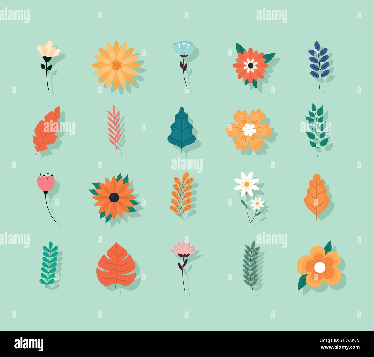 Twenty leaves Stock Vector Images - Alamy