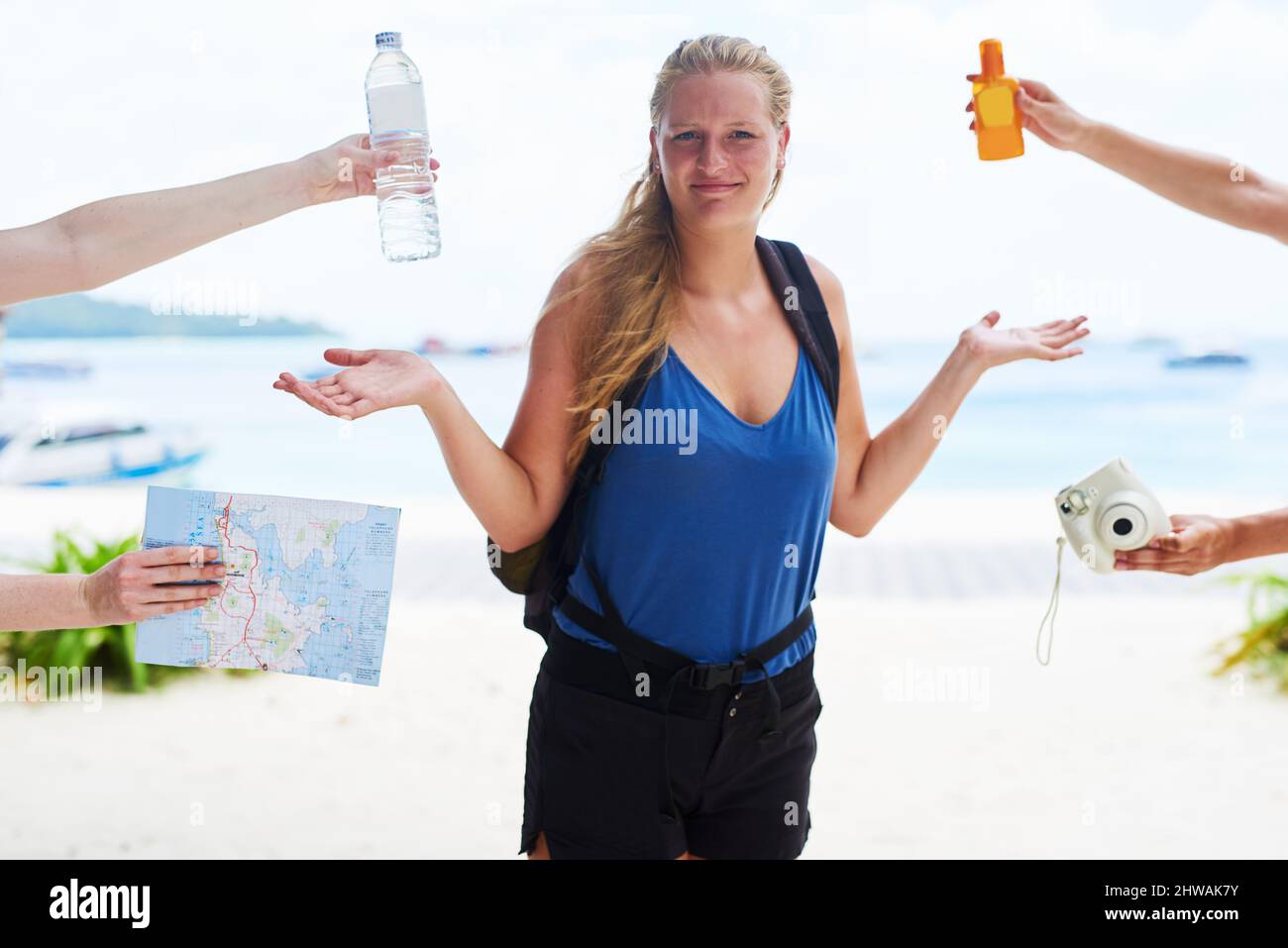 These are the essentials that every tourist should carry. Portrait of a ...