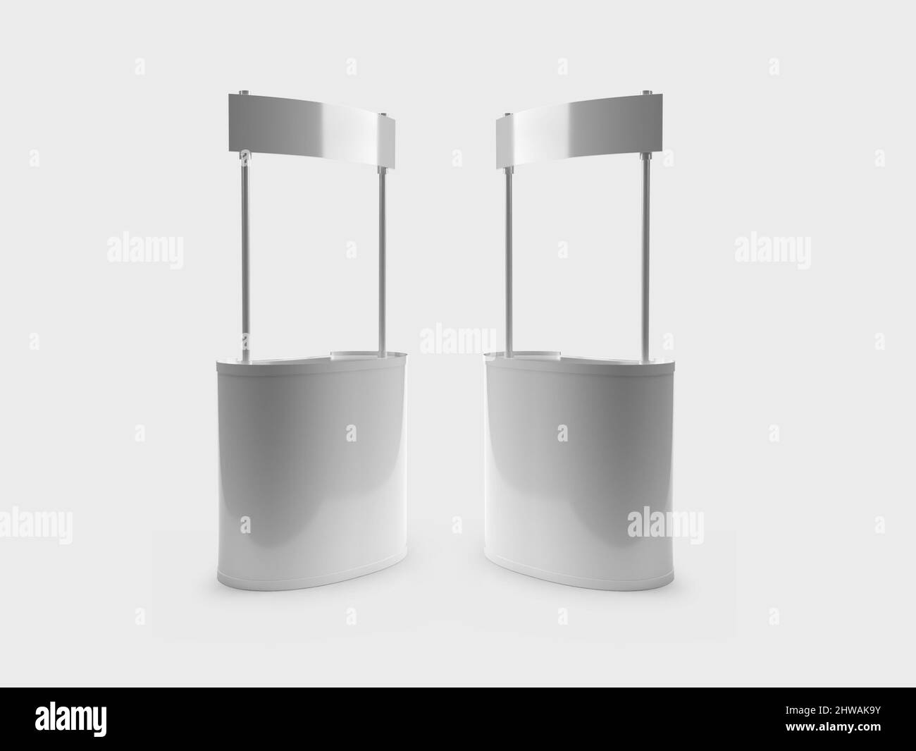 Event Desk Booth 3D Illustration Mockup Scene on Isolated Background ...