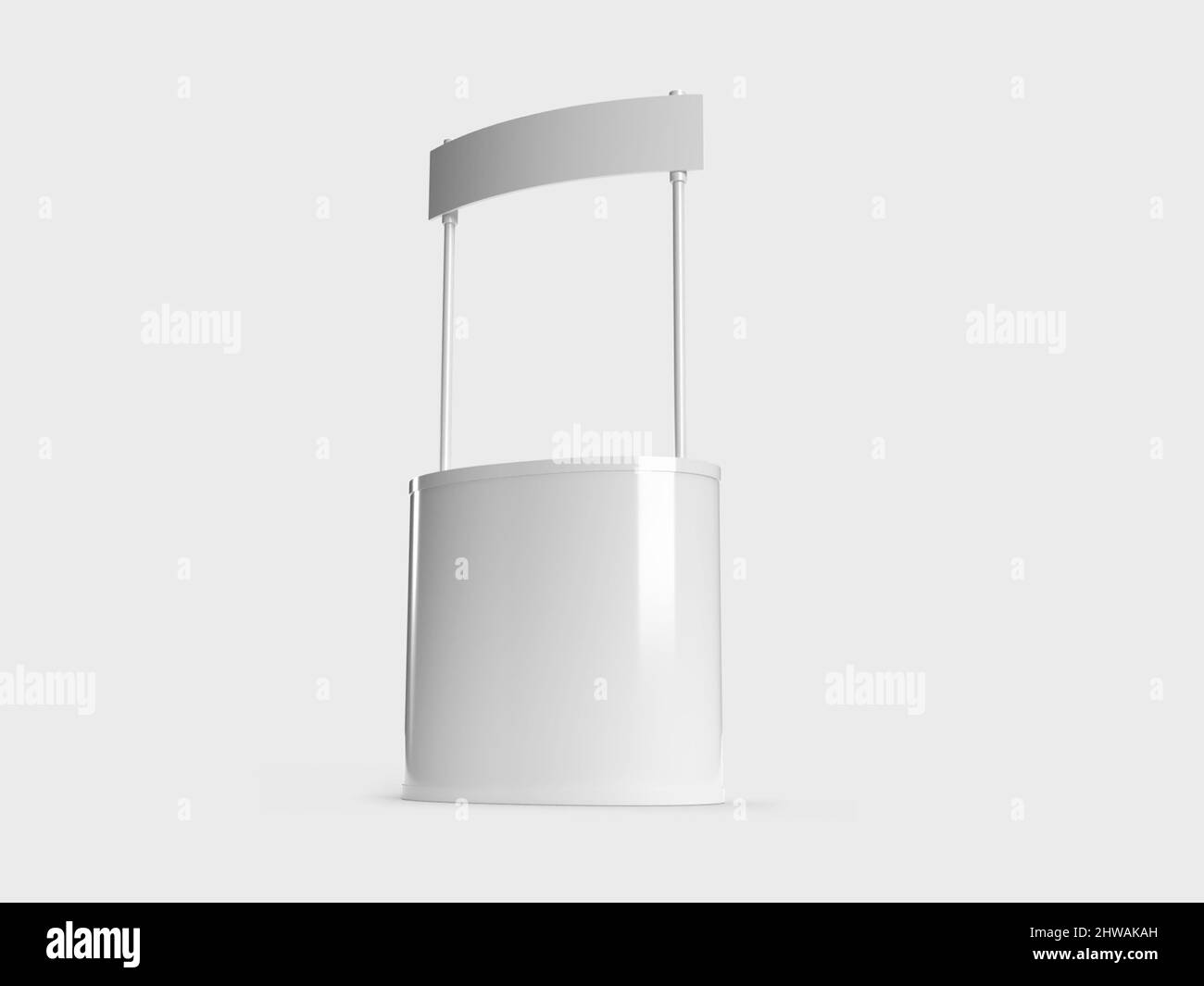 Event Desk Booth 3D Illustration Mockup Scene on Isolated Background ...