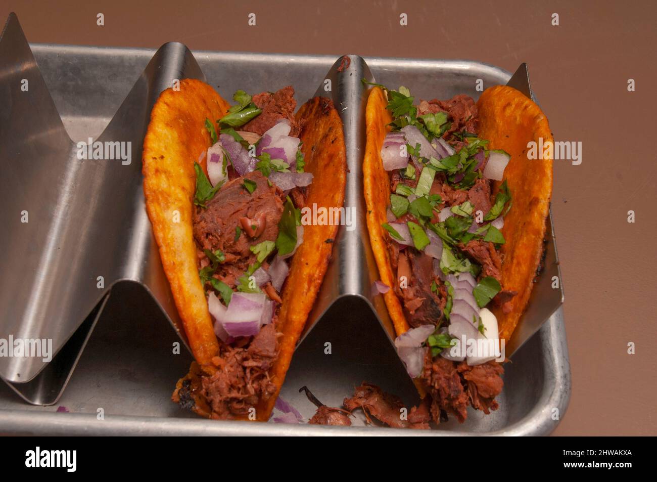 Authentic tex mex mexican cuisine known as steak tacos Stock Photo - Alamy