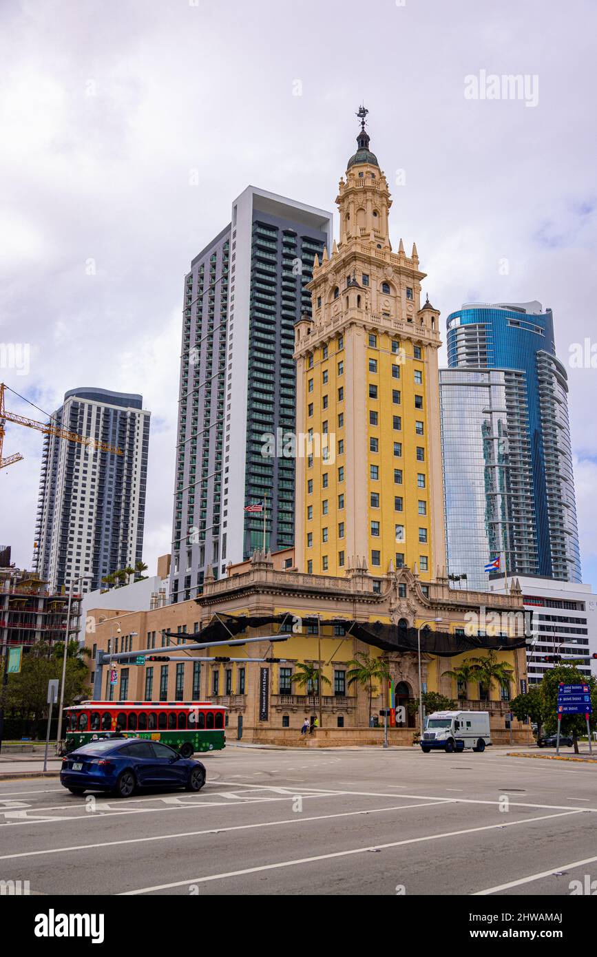 Freedom Tower in Downtown Miami - MIAMI, FLORIDA - FEBRUARY 14, 2022 ...