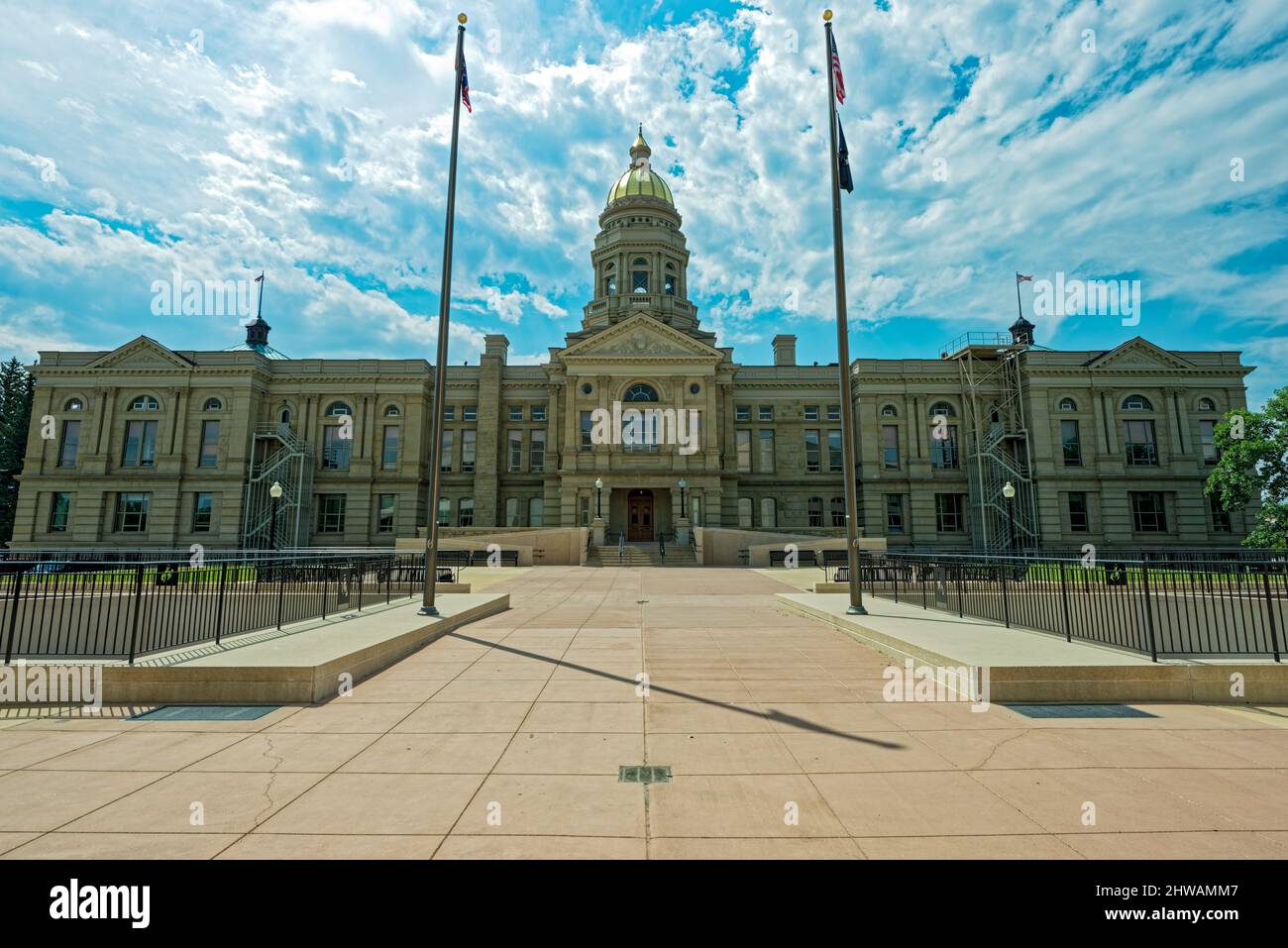 The plaza and rear of the State Capitol in Cheyenne, Wyoming Stock ...
