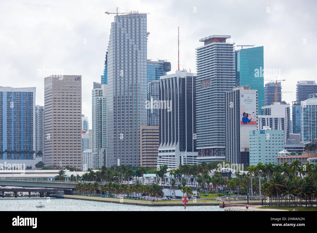 The modern skyscrapers of Downtown Miami - MIAMI, FLORIDA - FEBRUARY 14 ...