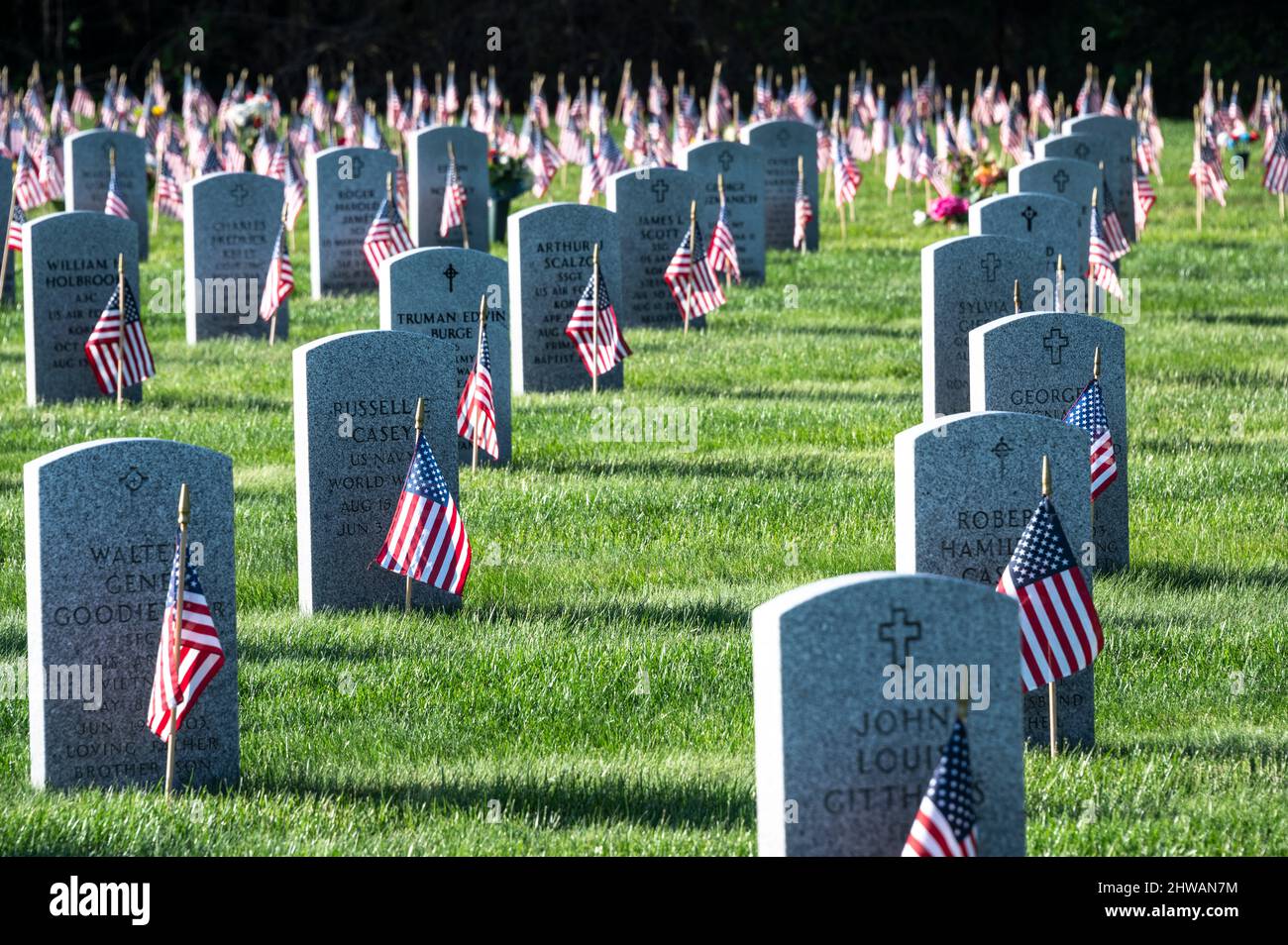 Tombstones and Graves at the Tahoma National Cemetery in Kent ...