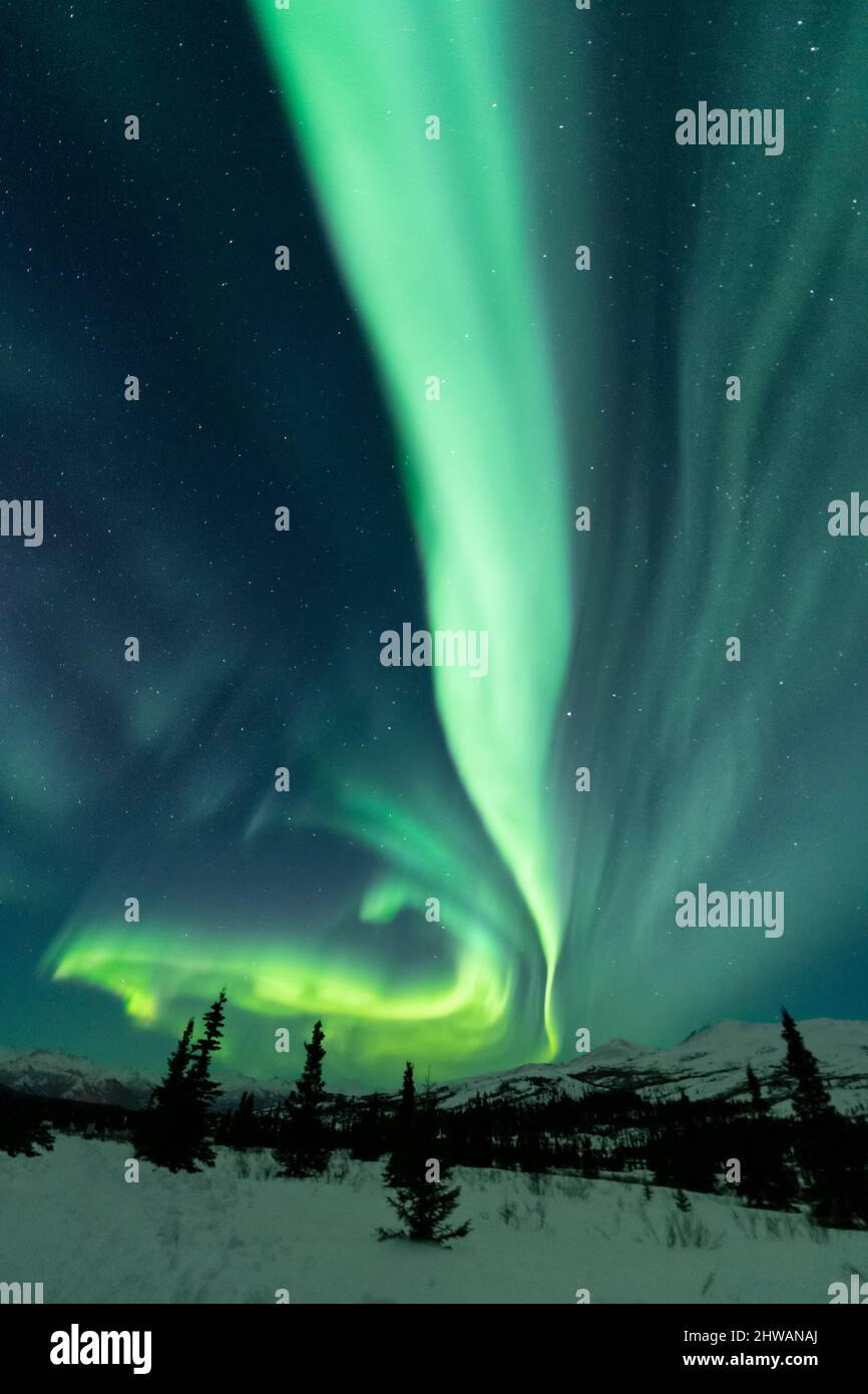 Aurora Borealis, Northern Lights, Night Sky. Alaska Stock Photo - Alamy