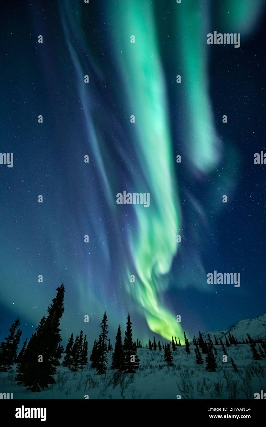 Aurora Borealis, Northern Lights, Night Sky. Alaska Stock Photo - Alamy