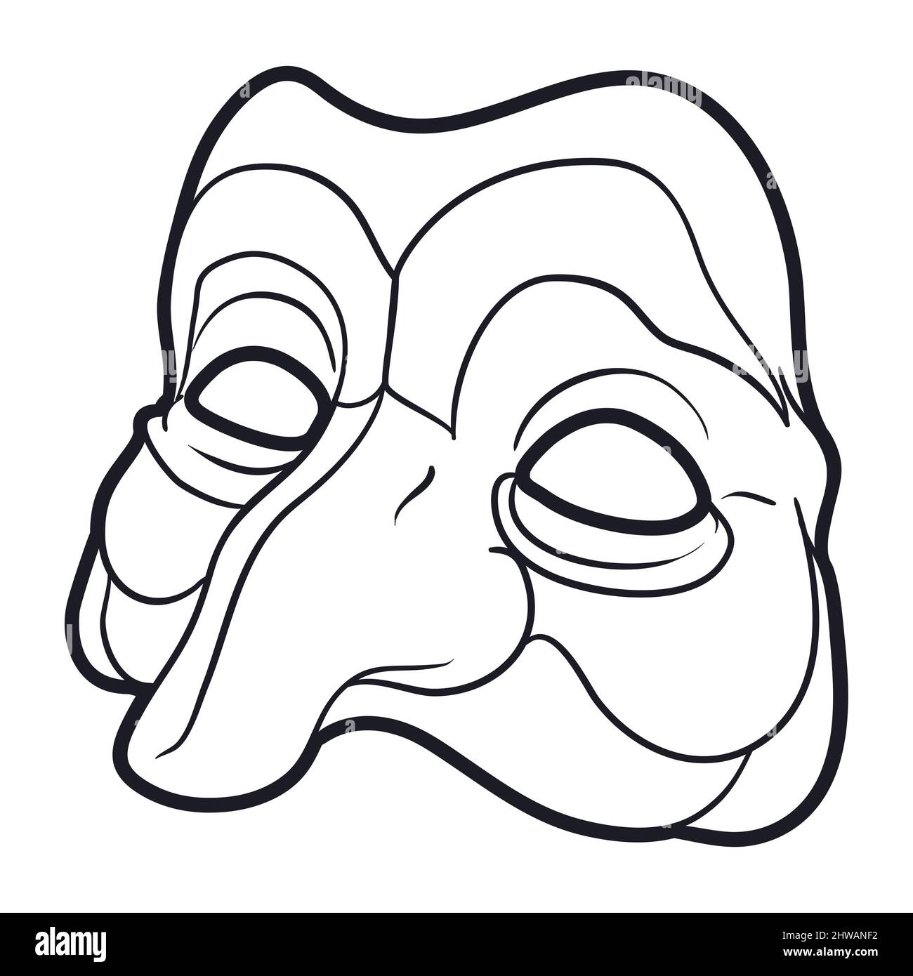 Traditional Pantalone mask from Venetian Carnival in outlines for ...