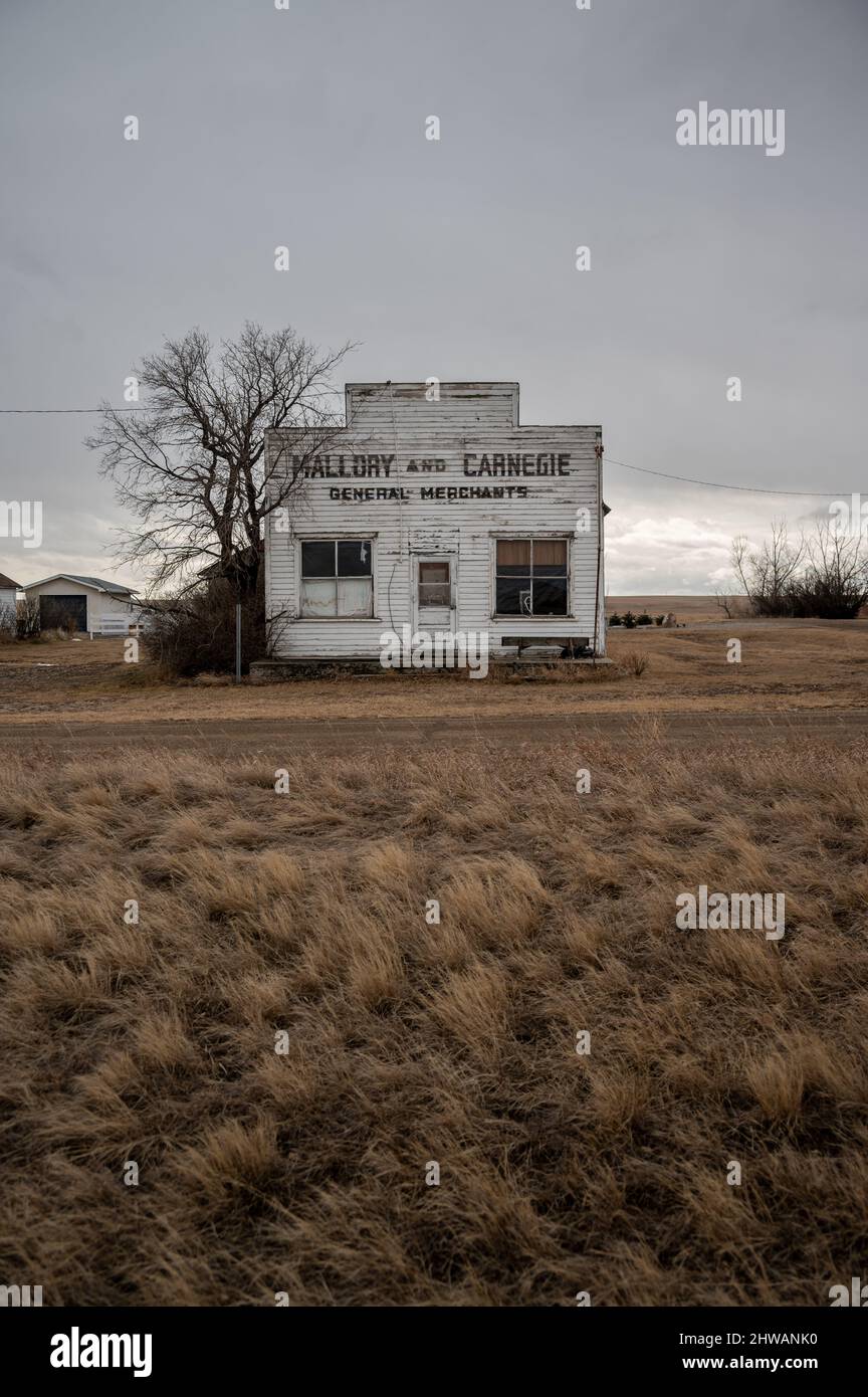 Vulcan, Alberta - February 19, 2022: View of the old Mallory and ...