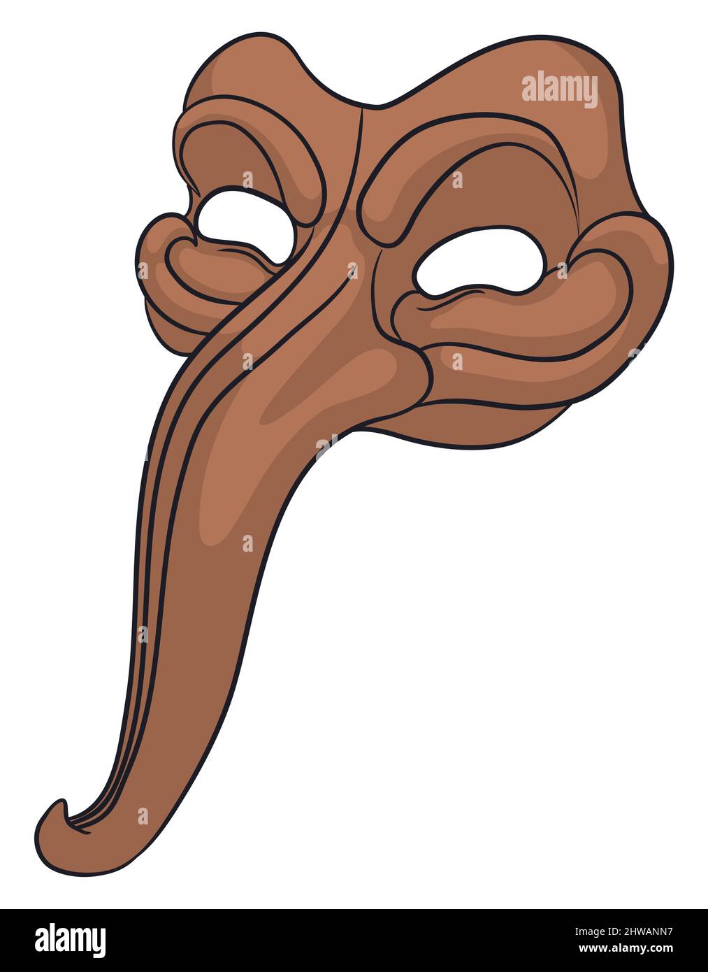 Zanni mask for Venice's Carnival made in traditional leather and its ...