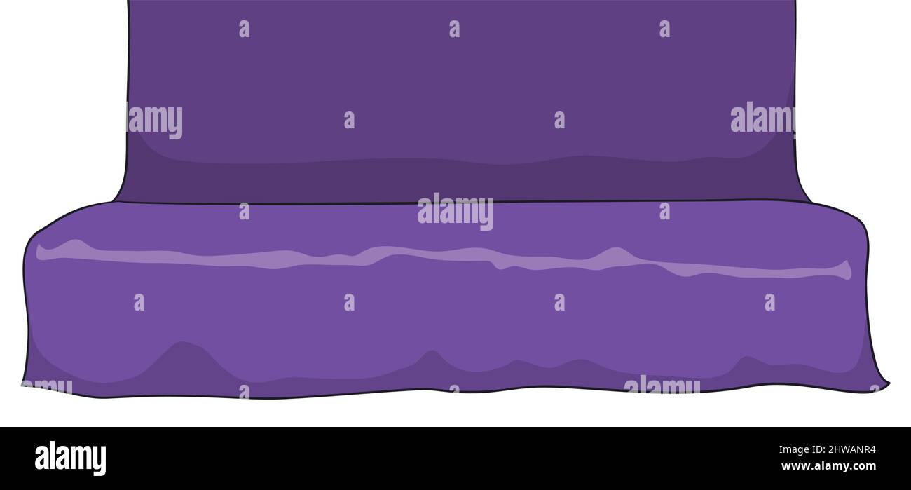 Purple fabric design falling over the top. Design in cartoon style over ...