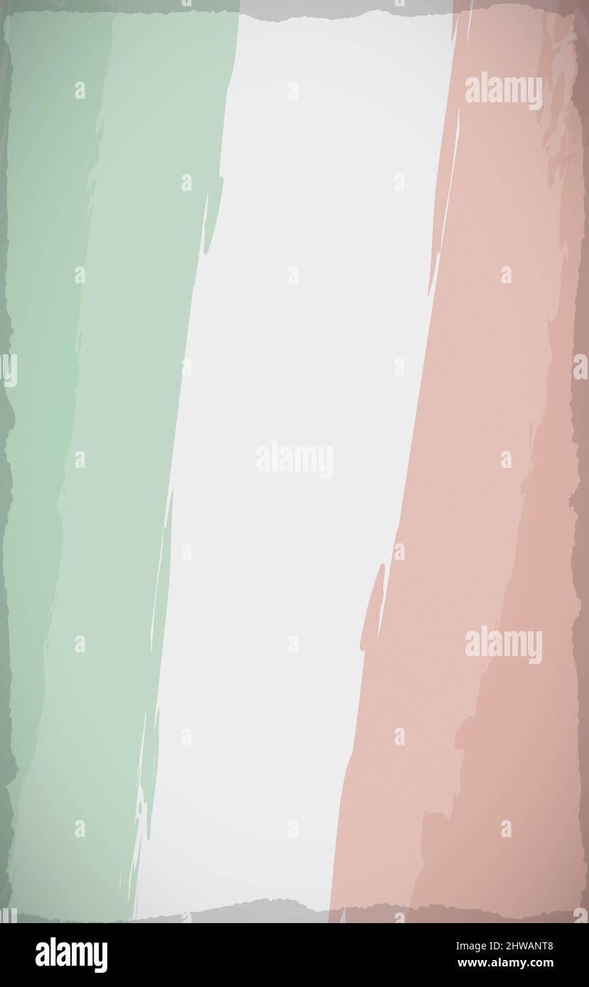 Vertical template with empty space decorated with tricolor brush ...