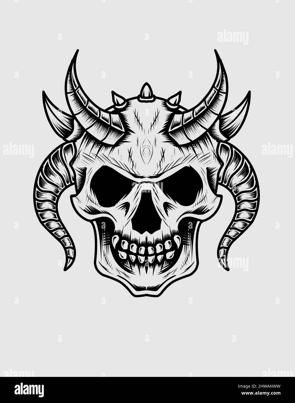 illustration vector skull demon head Stock Vector Image & Art - Alamy