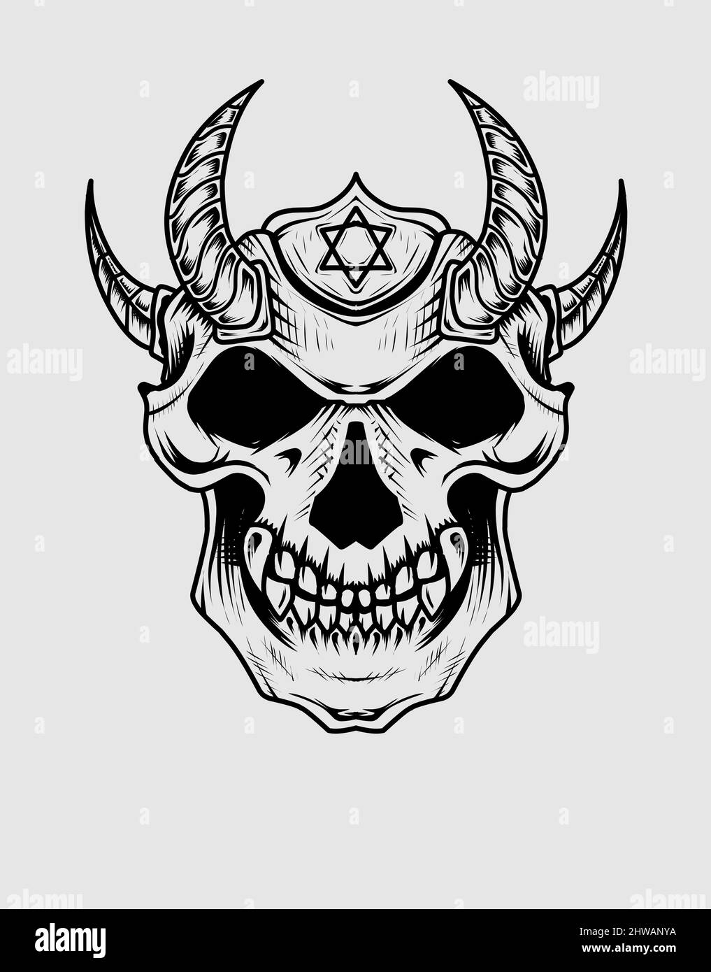 illustration vector skull demon head Stock Vector Image & Art - Alamy