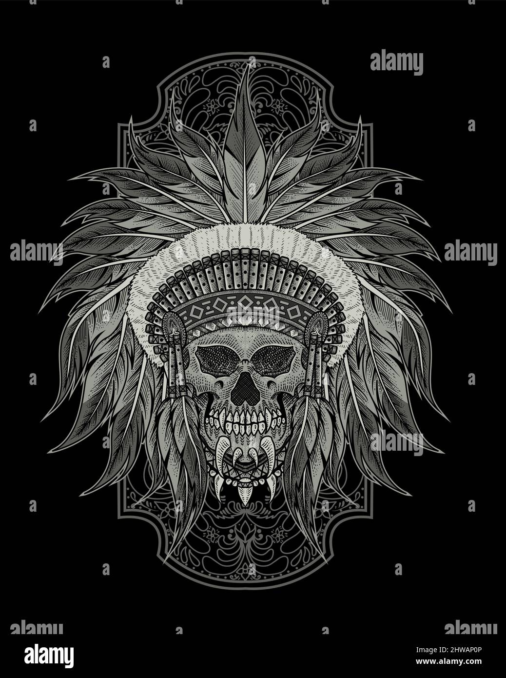 Illustration vector indian apache skull Stock Vector Image & Art - Alamy