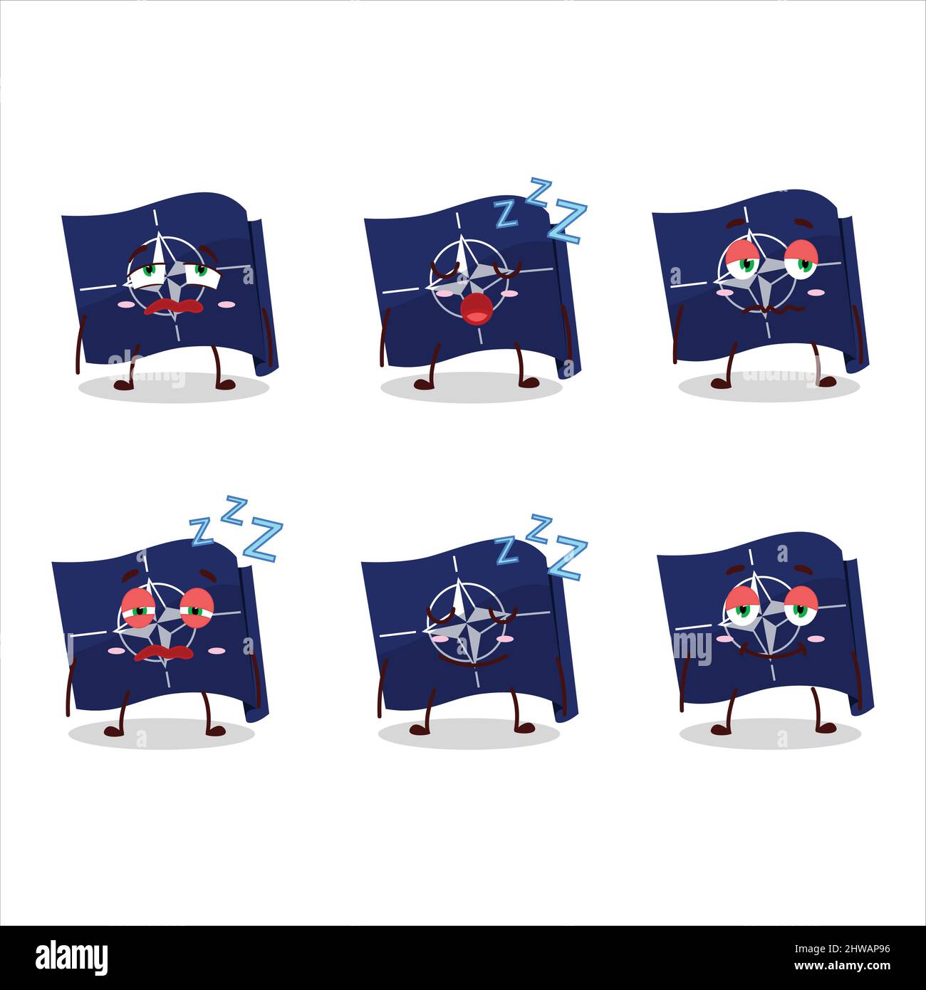 Cartoon character of nato flag with sleepy expression. Vector ...