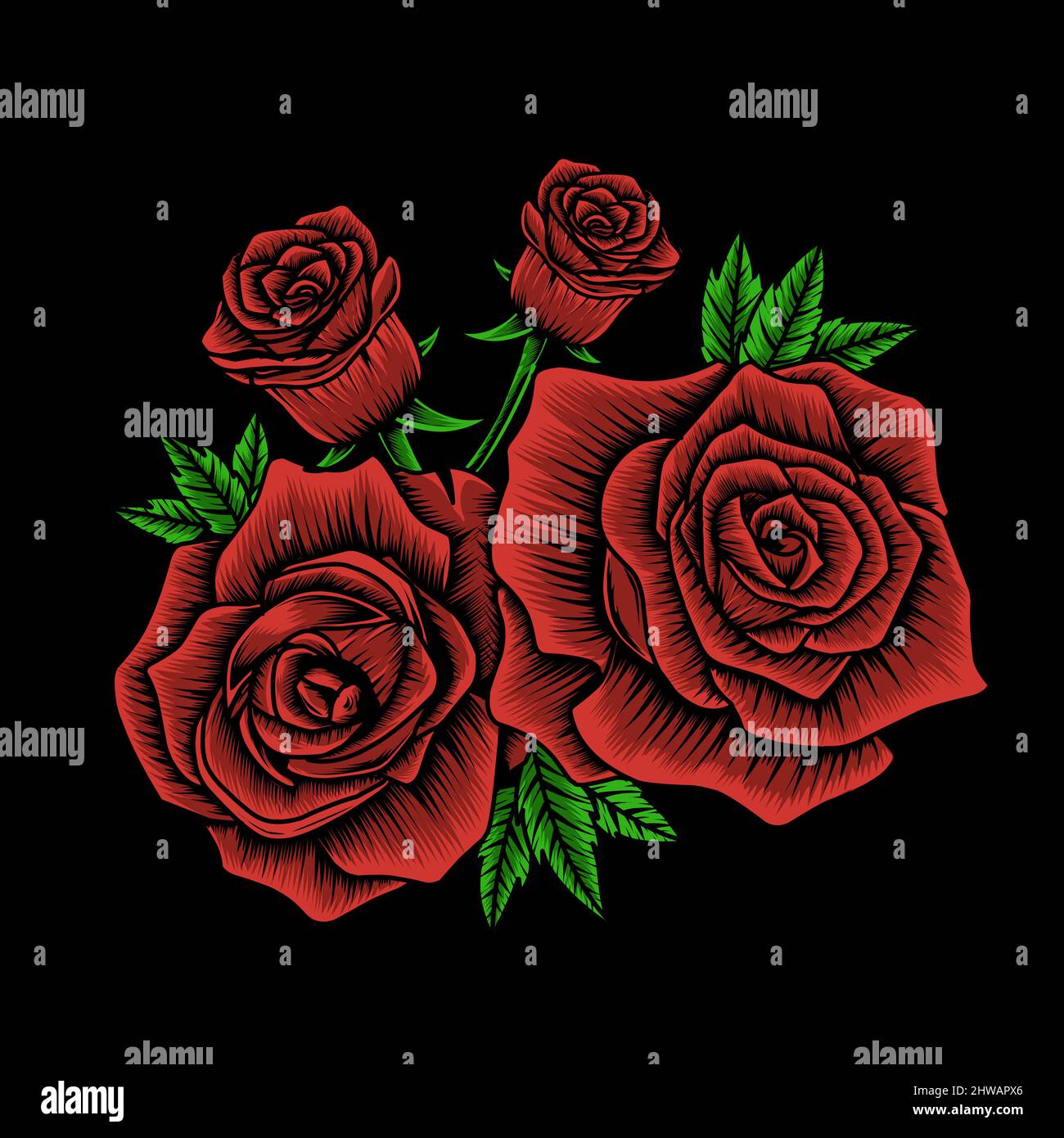 illustration vector vintage rose flower Stock Vector Image & Art - Alamy