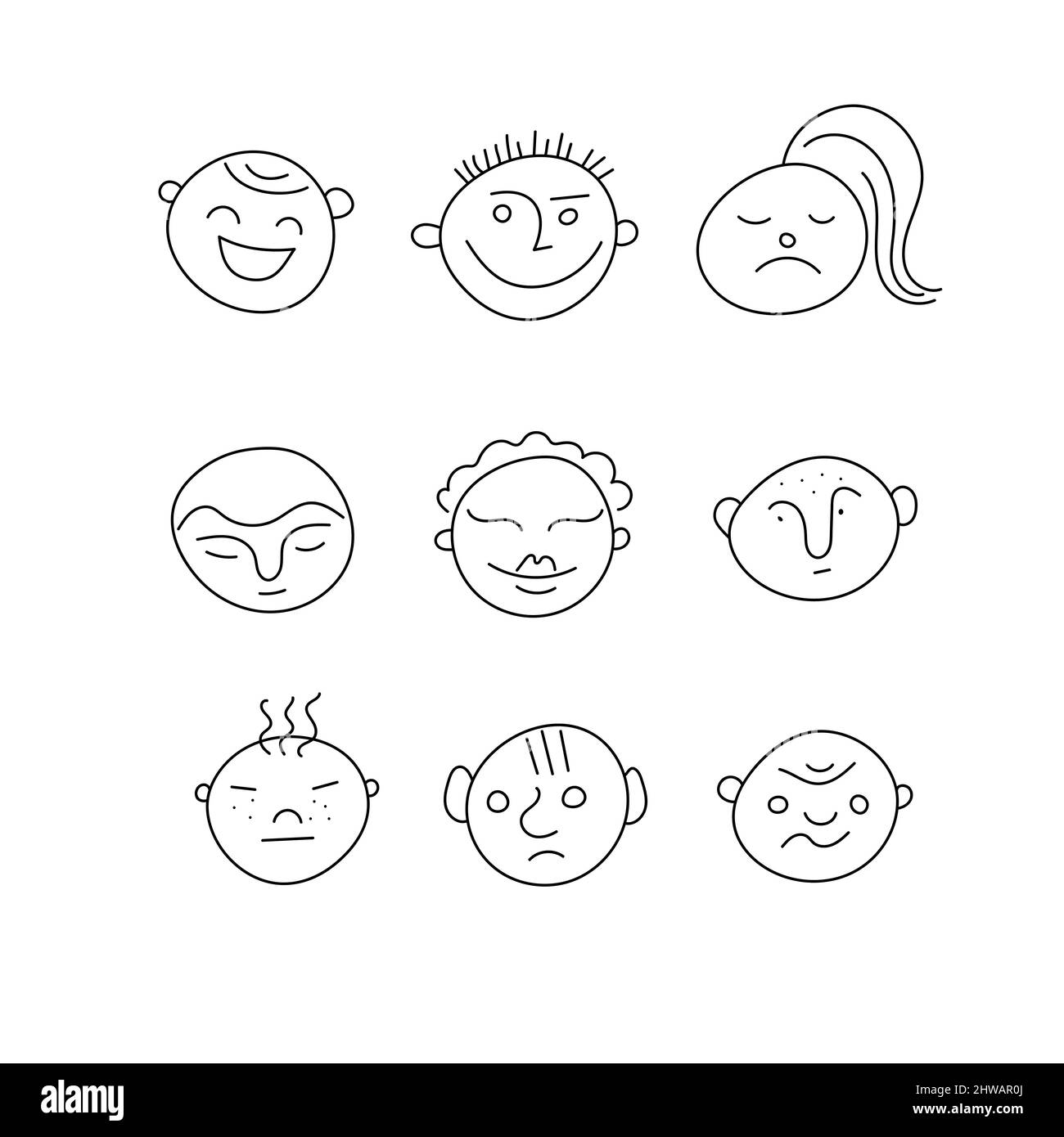 Various characters heads Stock Vector Images - Alamy
