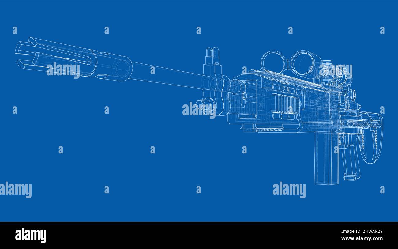 Machine Gun. Vector rendering of 3d Stock Vector Image & Art - Alamy
