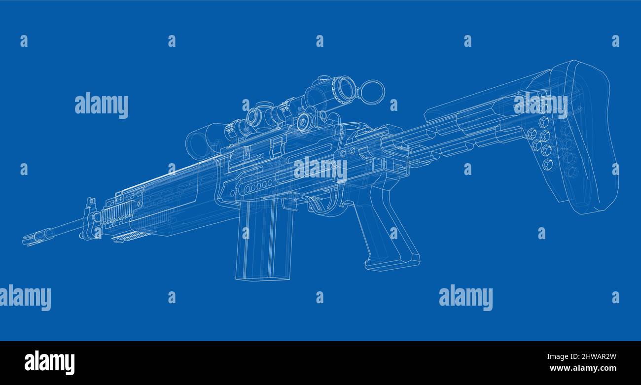 Machine Gun. Vector rendering of 3d Stock Vector Image & Art - Alamy